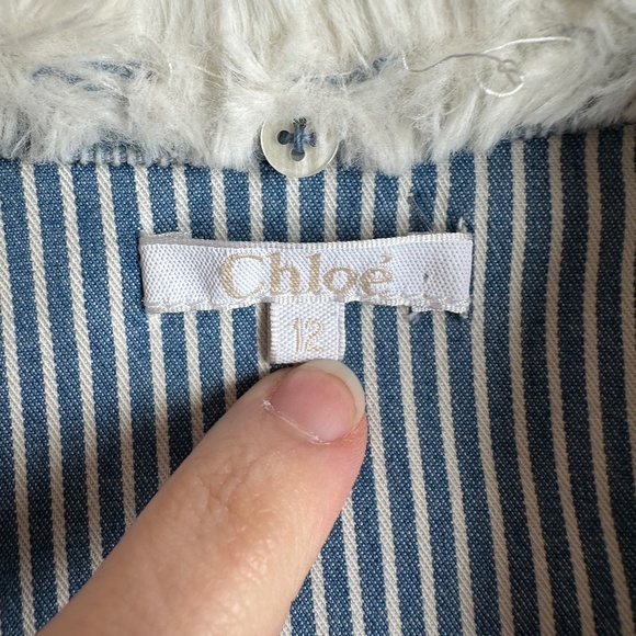 Chloe | Jackets & Coats | Chloe Blue Corduroy Shearling Fur Jacket ...